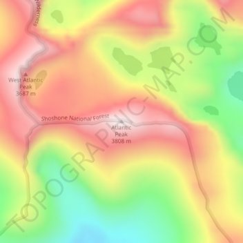 Atlantic Peak topographic map, elevation, terrain