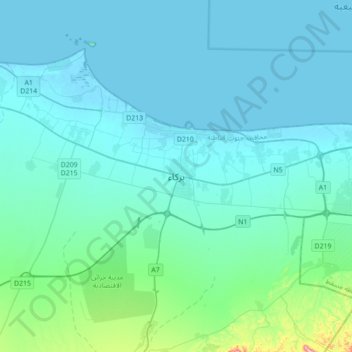 Barka topographic map, elevation, terrain