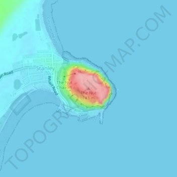 The Nut topographic map, elevation, terrain