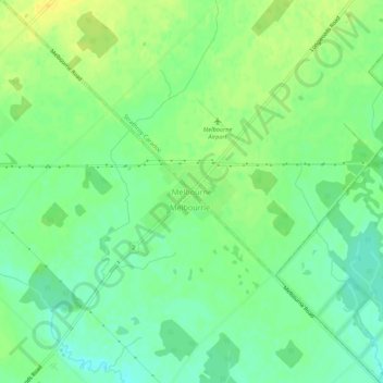 Melbourne topographic map, elevation, terrain