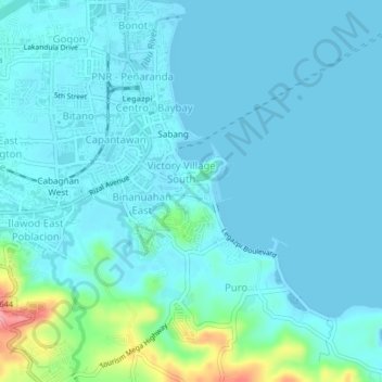 Dap-Dap topographic map, elevation, terrain