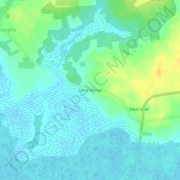 Tobor Manga topographic map, elevation, terrain