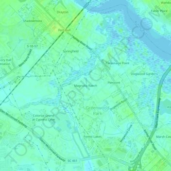 Magnolia Ranch topographic map, elevation, terrain