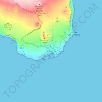 La Restinga topographic map, elevation, terrain