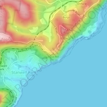Bald Hill topographic map, elevation, terrain