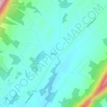 Dry Run topographic map, elevation, terrain