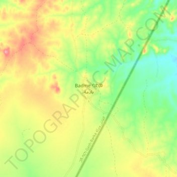 Badme topographic map, elevation, terrain