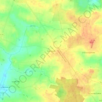 Saint-Gault topographic map, elevation, terrain