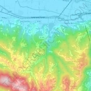 Fonte Colombo topographic map, elevation, terrain