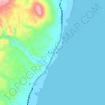 Bulasa topographic map, elevation, terrain