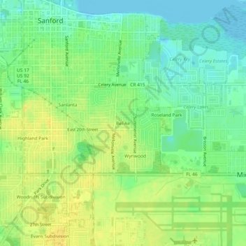 Bel-Air topographic map, elevation, terrain