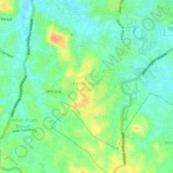 Kenali Asam Atas topographic map, elevation, terrain