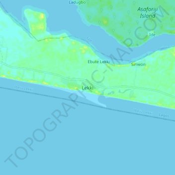 Lekki topographic map, elevation, terrain