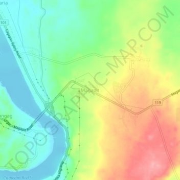 Magapit topographic map, elevation, terrain