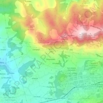 Llano topographic map, elevation, terrain