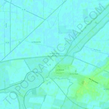 Le Pont de la Route topographic map, elevation, terrain