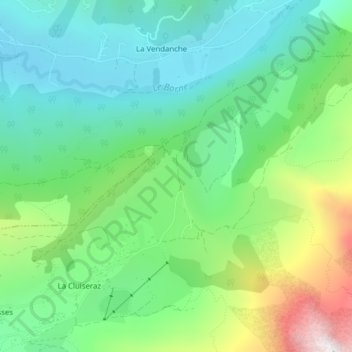Col des Confins topographic map, elevation, terrain