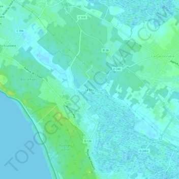 Le Deu topographic map, elevation, terrain