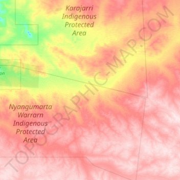 Great Sandy Desert topographic map, elevation, terrain