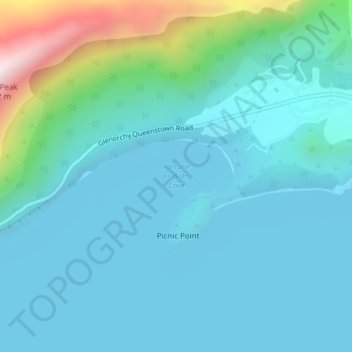 Fortune or Bobs Cove topographic map, elevation, terrain