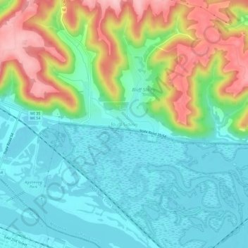 Bluff Siding topographic map, elevation, terrain
