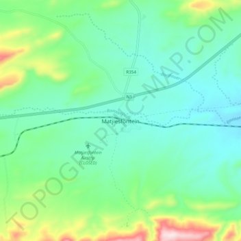 Matjiesfontein topographic map, elevation, terrain