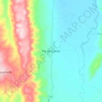 Pie de Cuesta topographic map, elevation, terrain