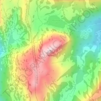 Gin Peak topographic map, elevation, terrain