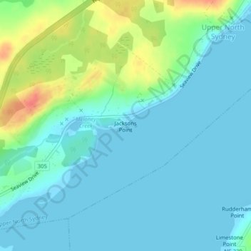 Jacksons Point topographic map, elevation, terrain