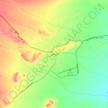 Loralai topographic map, elevation, terrain