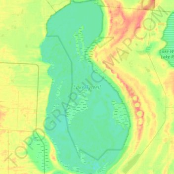 Lake Tyrrell topographic map, elevation, terrain
