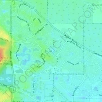 Ballajura topographic map, elevation, terrain