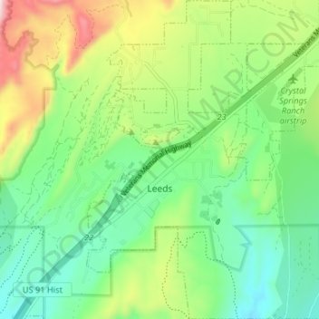 Leeds topographic map, elevation, terrain