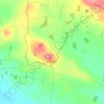 Crayke topographic map, elevation, terrain