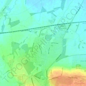 Grove topographic map, elevation, terrain