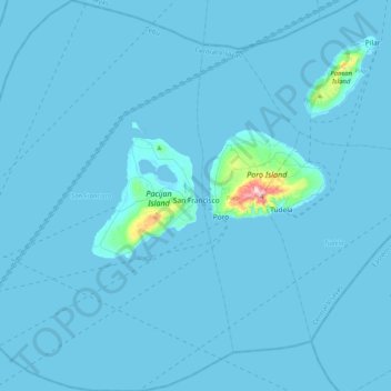 San Francisco topographic map, elevation, terrain