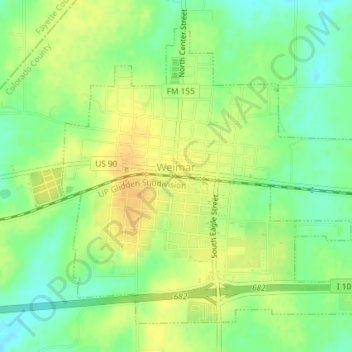 Weimar topographic map, elevation, terrain