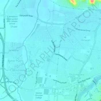 Kirwan topographic map, elevation, terrain