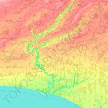 Bayham topographic map, elevation, terrain
