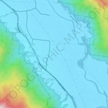 Fishery Falls topographic map, elevation, terrain