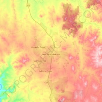 Murrumbateman topographic map, elevation, terrain
