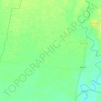 Jainpur topographic map, elevation, terrain