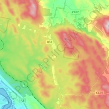 Turners Marsh topographic map, elevation, terrain