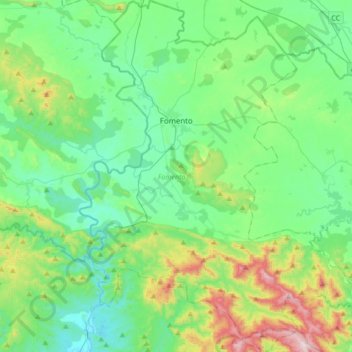Fomento topographic map, elevation, terrain