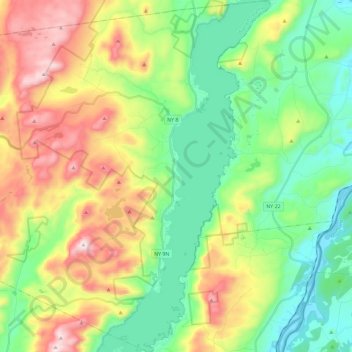 Town of Hague topographic map, elevation, terrain