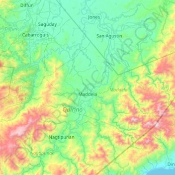 Maddela topographic map, elevation, terrain