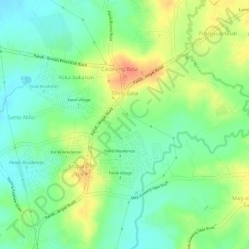 Siling Bata topographic map, elevation, terrain