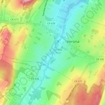 Verona Lake topographic map, elevation, terrain