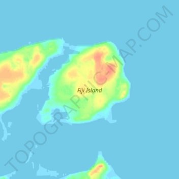 Fiji Island topographic map, elevation, terrain