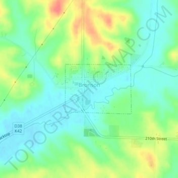 Bronson topographic map, elevation, terrain